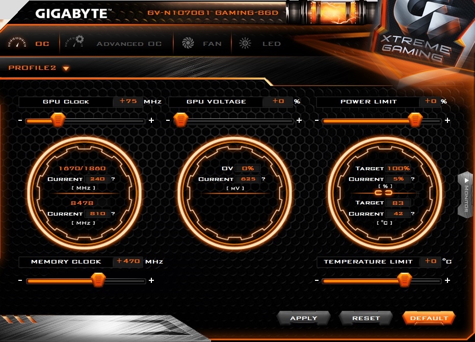 価格.com - 『XTREME GAMING ENGINE OC設定』GIGABYTE GV-N1070G1 GAMING-8GD ...