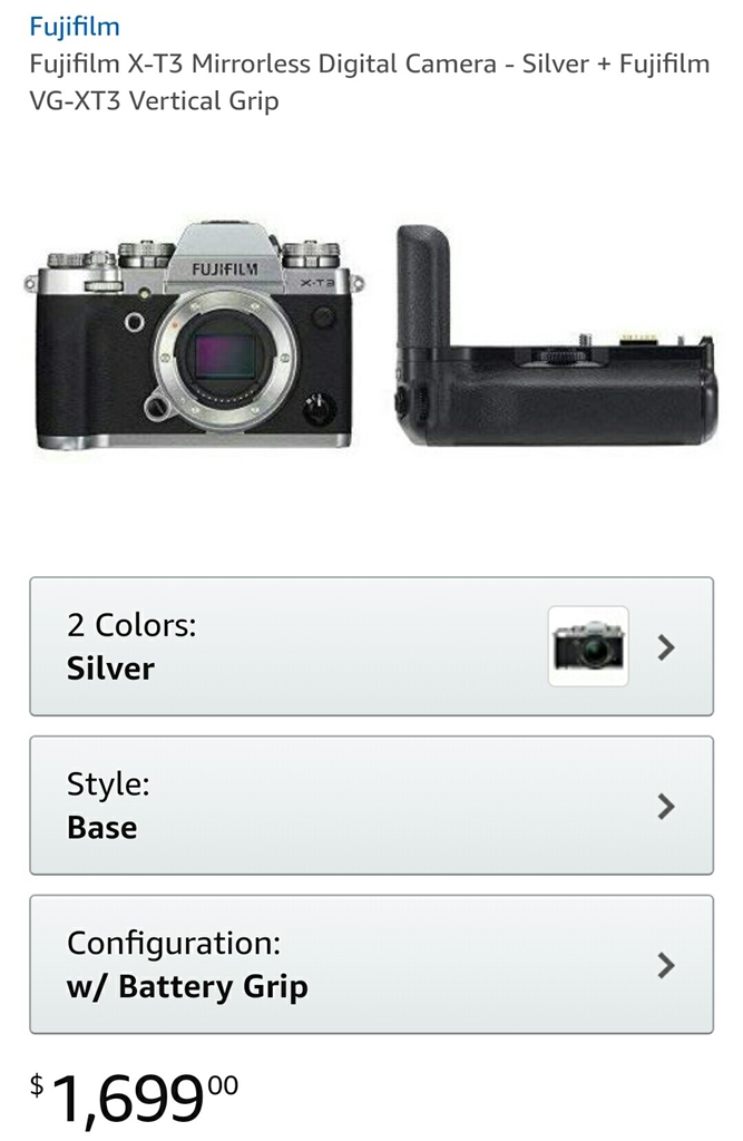 価格.com - 富士フイルム FUJIFILM X-T3 ボディ モンスターケーブルさん のクチコミ掲示板投稿画像・写真「VG-XT3の価格 ...