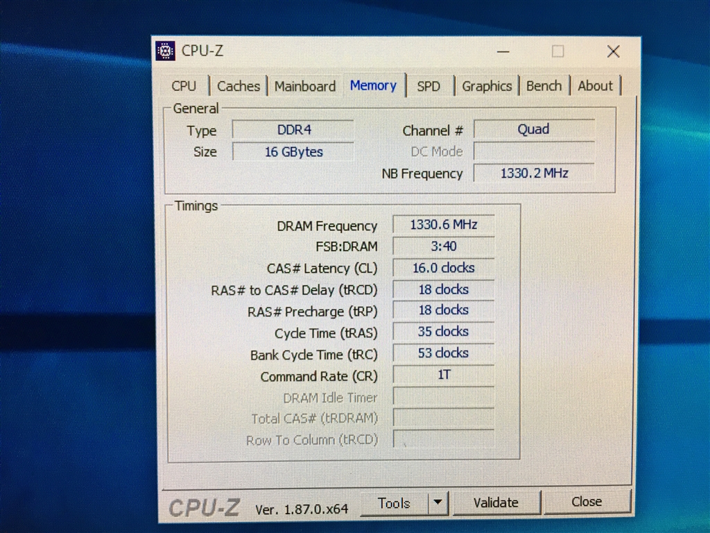 価格.com - 『CPU-Z』Corsair CMK16GX4M2A2666C16 [DDR4 PC4-21300 8GB 2枚組] 新宿3 ...