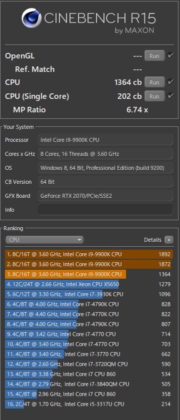価格.com - 『1.25V95W Cinebench R15』インテル Core i9 9900K BOX ゆめぽんずさん のクチコミ ...