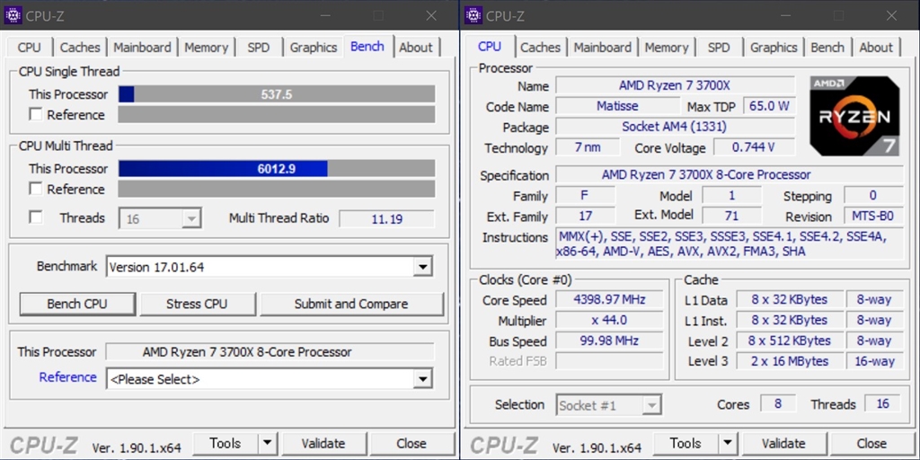 価格.com - 『CPU-Z』AMD Ryzen 7 3700X BOX シルバーフライさん のクチコミ掲示板投稿画像・写真「3700X 単コア 4.625GHz で CPU MARK ...