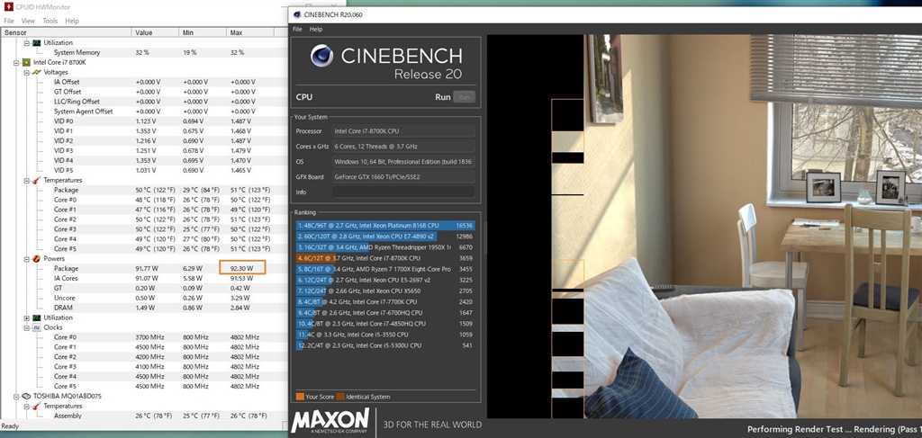 価格.com - インテル Core i9 9900K BOX あずたろうさん のクチコミ掲示板投稿画像・写真「Cinebench R20 ...