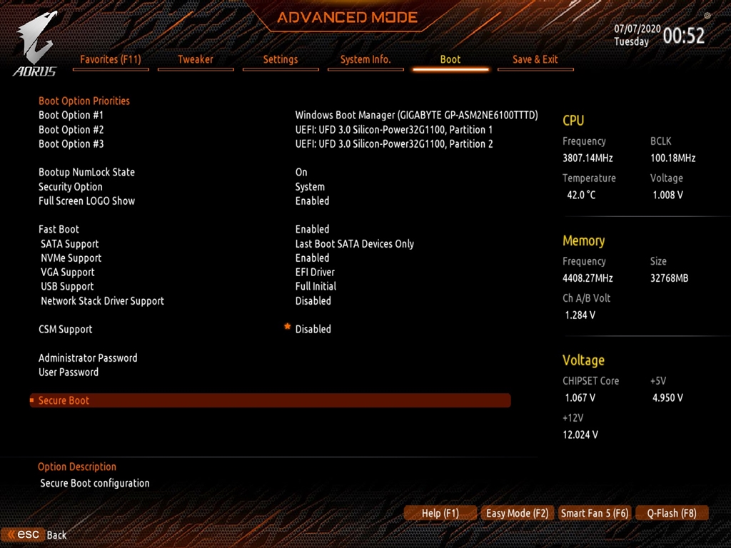 価格.com - 『Secure Boot』GIGABYTE B450 I AORUS PRO WIFI [Rev.1.0] 揚げないかつパン ...