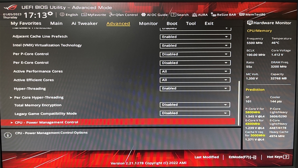 価格.com - 『BIOS画面』インテル Core i9 13900K BOX 35Pさん のクチコミ掲示板投稿画像・写真「コア数が正常に認識しません」[3772855]