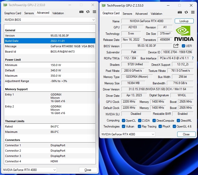 価格.com - 『GPU-Z 4080 GameRock』Palit Microsystems NED4080019T2-1030G ...