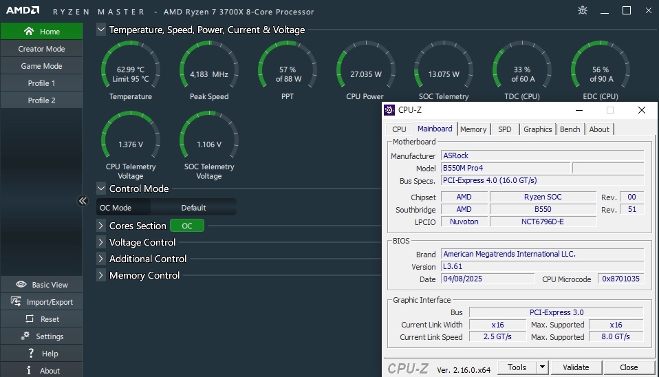 価格.com - 『PBO AUTO設定時 Ryzen Master画面』ASRock B550M Phantom Gaming 4 ...