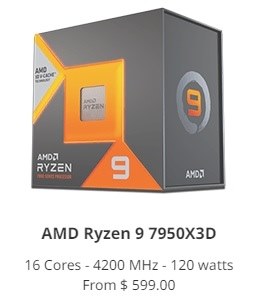 なぜ突然100ドルの値下げ?』 AMD Ryzen 9 7950X3D BOX の なぜ突然100ドルの値下げ?』 AMD Ryzen 9 7950X3D BOX の